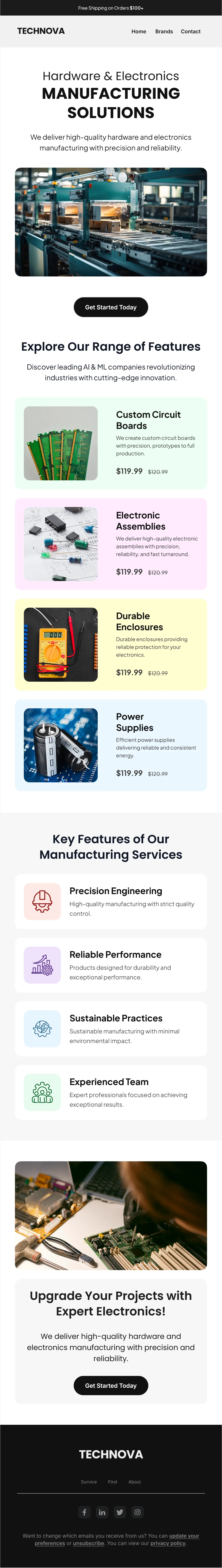 Electronics Manufacturing Template | Maileditor